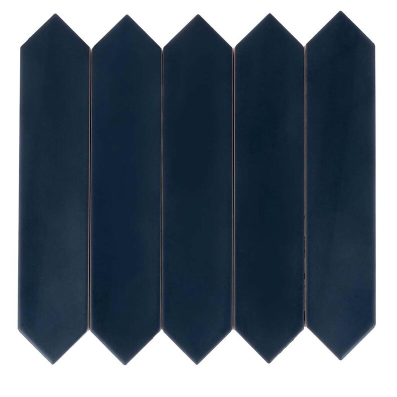 44 Pack Piquet 2 In. X 10 In. Matte Blue Ceramic Picket Wall and Floor ...