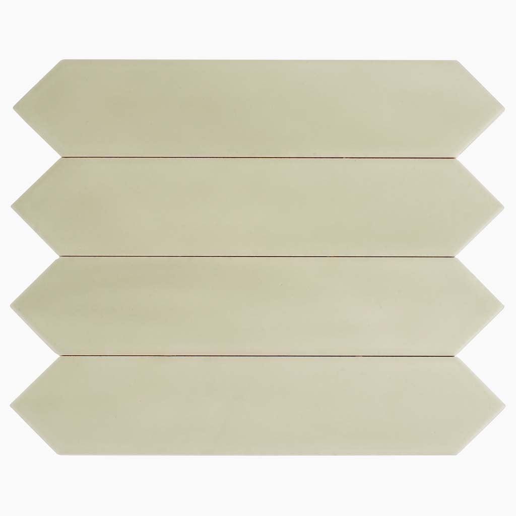 44 Pack Piquet 2 In. X 10 In. Matte Green Ceramic Picket Wall and Floor ...