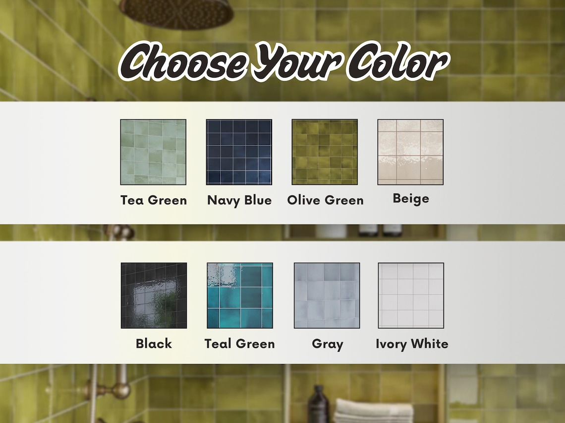 4x4 Vintage Tea Green Tile Backsplash -antique Decorative Tile Glossy ...