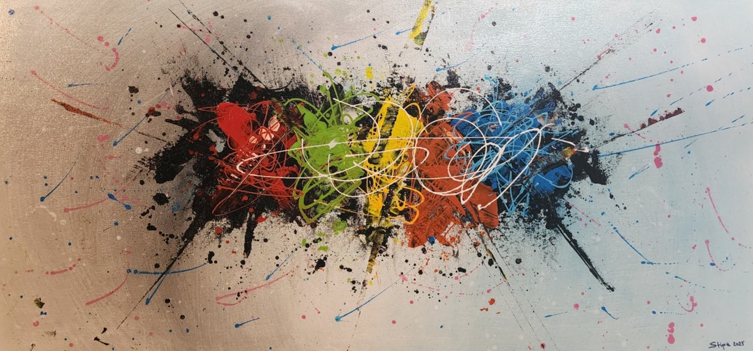 Acrylic Abstract Painting Wooden Board 24x48 - Etsy