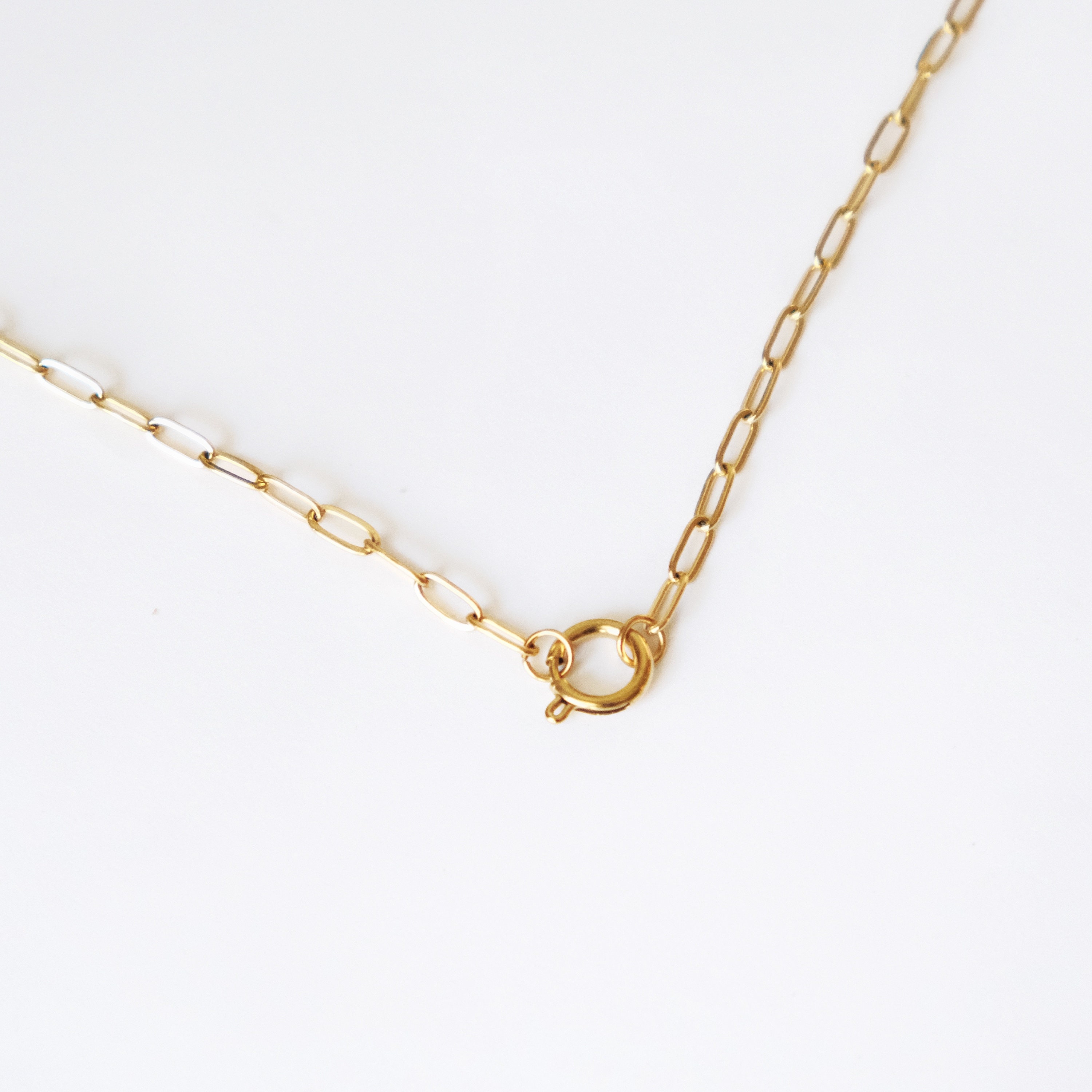 Personalized Birthstone Charm Necklace, Gold Filled Paperclip Chain ...