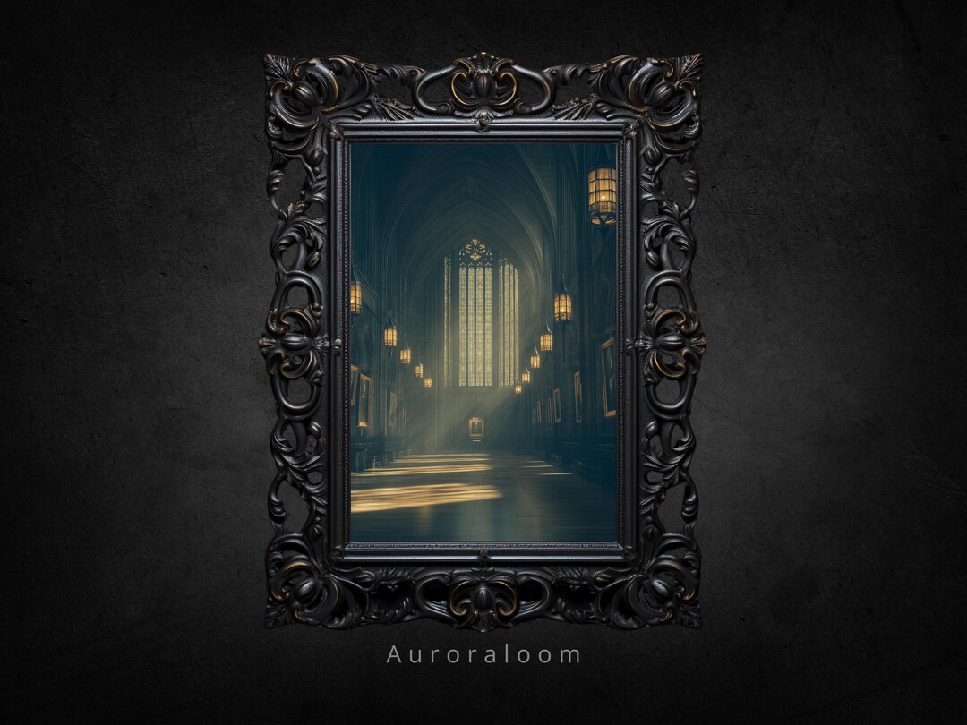 Gothic University Hallway | Dark Academia Inspired Wall Art | Vintage ...