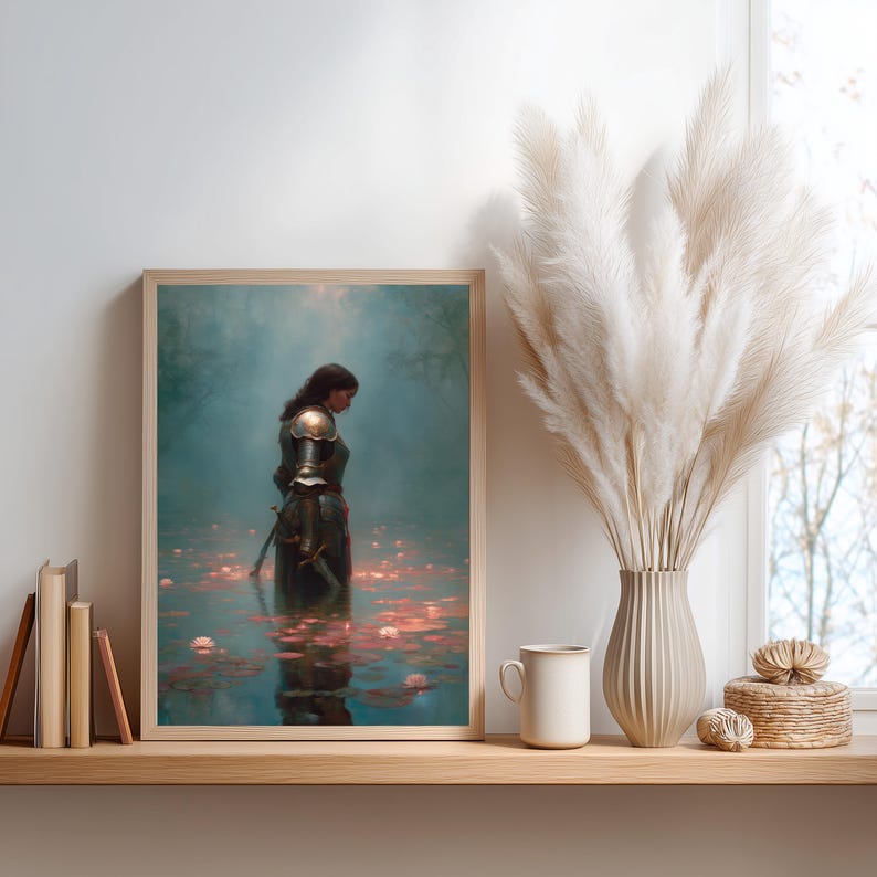 Moody Female Knight Art Print | Knightcore Wall Art | Pre-raphaelite ...
