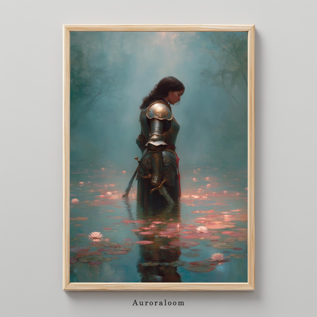 Moody Female Knight Art Print | Knightcore Wall Art | Pre-raphaelite ...