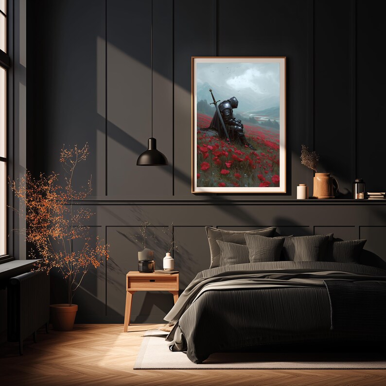 Medieval Fallen Knight Art Print | Knightcore Fantasy Folk Art ...