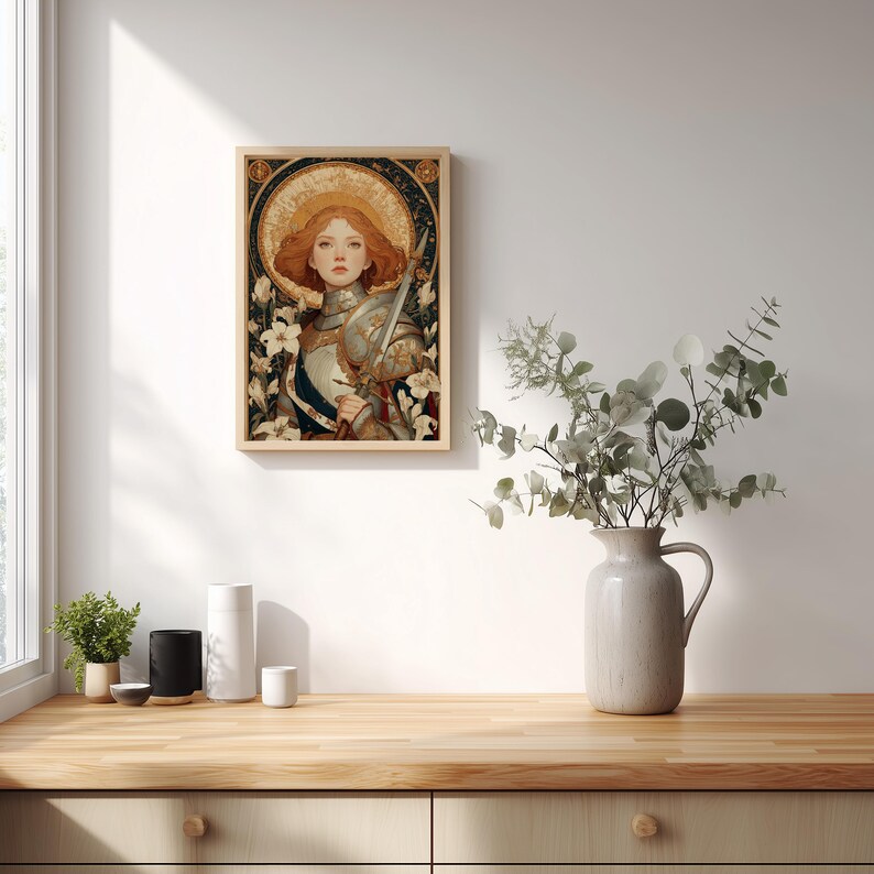 Medieval Joan of Arc Art Print | Medieval Saint Print | Knightcore ...