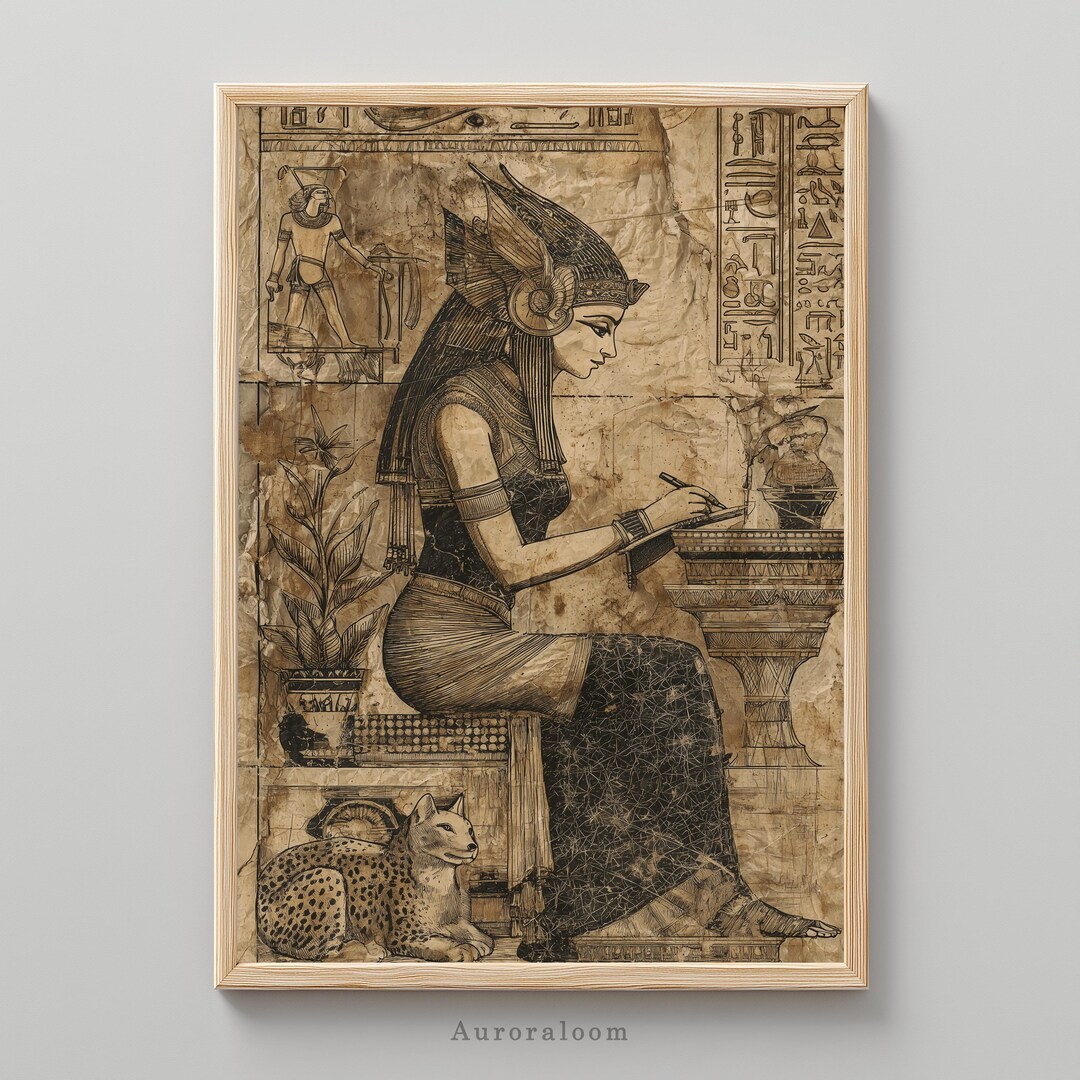 Seshat Goddess Art Print | Egyptian Goddess of Writing and Wisdom ...