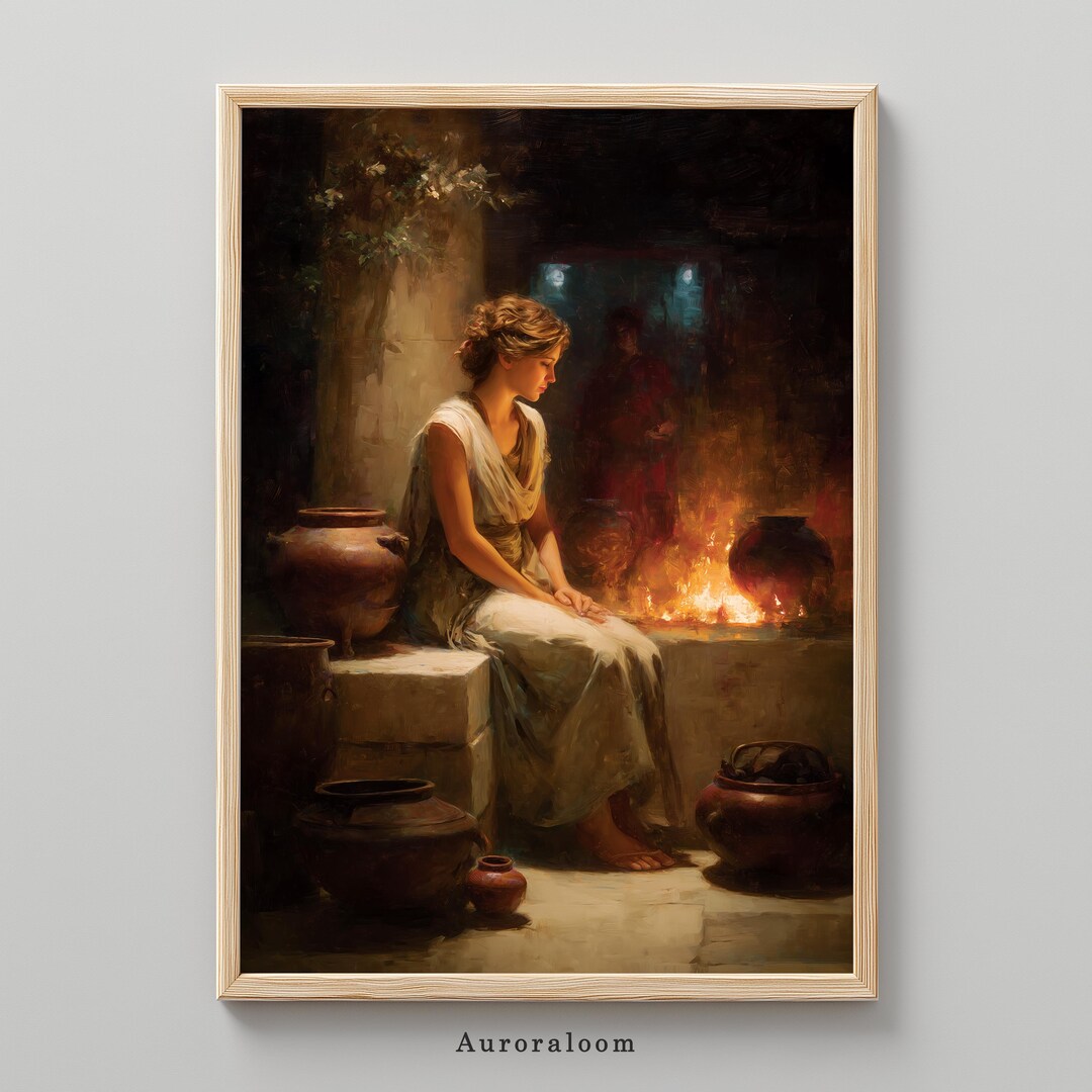 Hestia Goddess Art Print | Nouveau Wall Art | Greek Goddess of Hearth ...