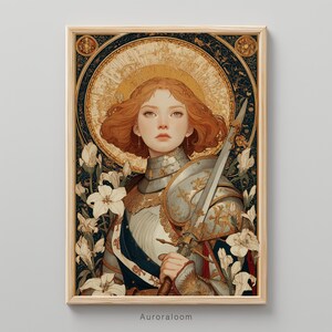 Medieval Joan of Arc Art Print | Medieval Saint Print | Knightcore ...