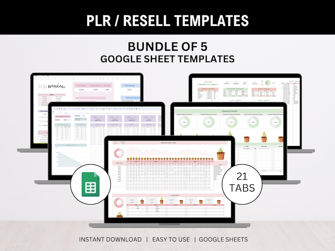 PLR Resell Spreadsheet Bundle, Google Sheets Templates - Etsy
