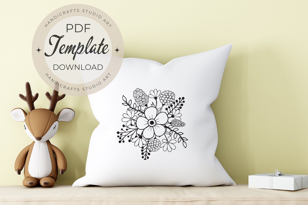 PDF Pattern Hand Embroidery Template Spring Flowers Cute Gift - Etsy