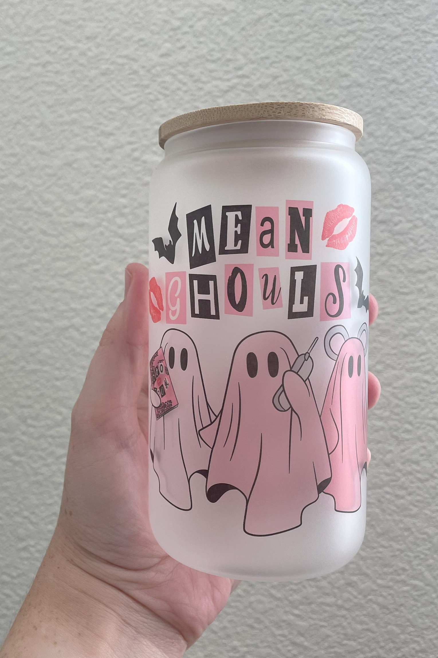 Mean Ghouls, Horror Movie Glass Can Tumbler, Halloween, Iced Coffee Cup ...