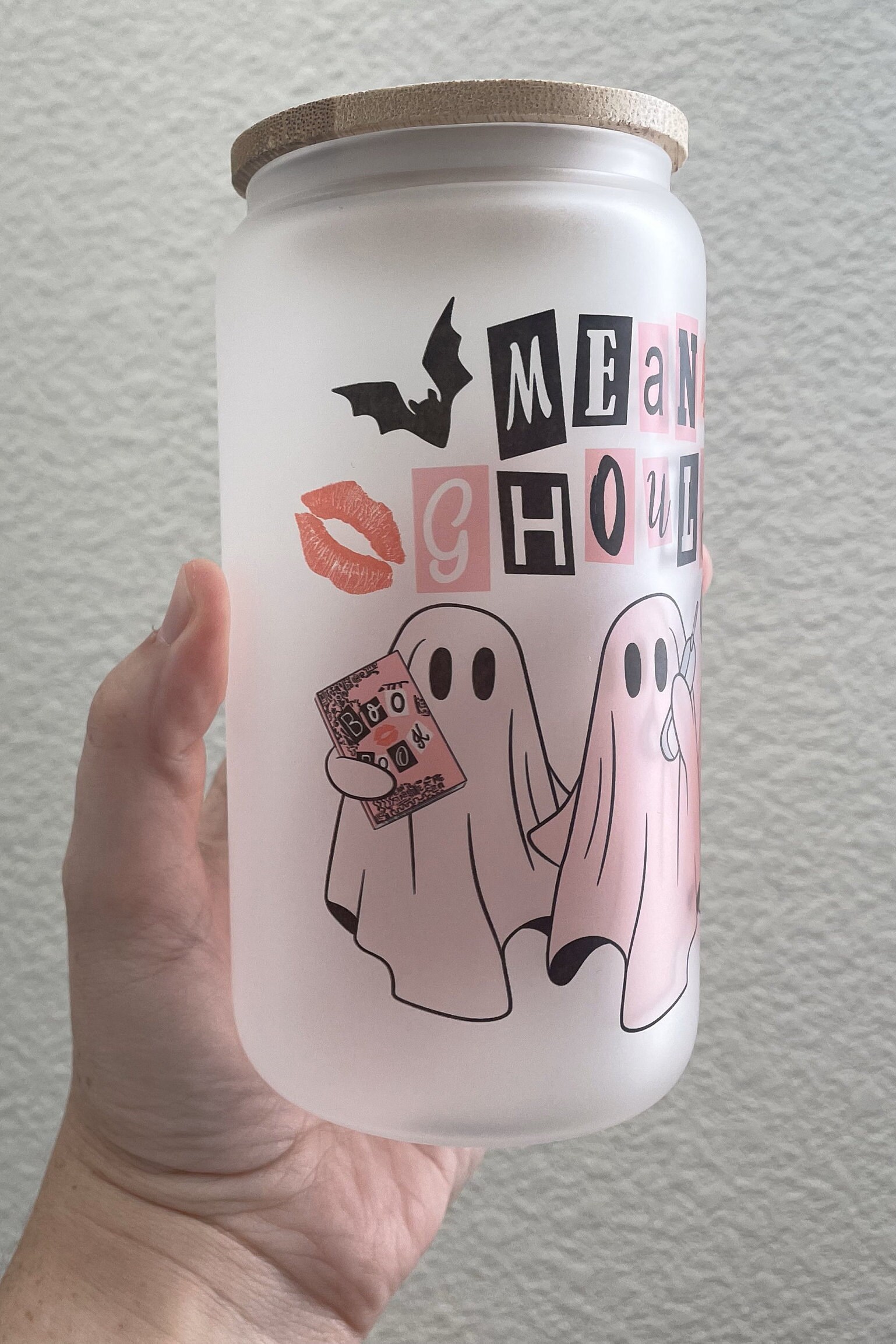 Mean Ghouls, Horror Movie Glass Can Tumbler, Halloween, Iced Coffee Cup ...