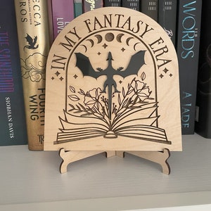 In My Fantasy Era Dragon Bookshelf Sign, Library Bookshelf Sign, Dragon ...