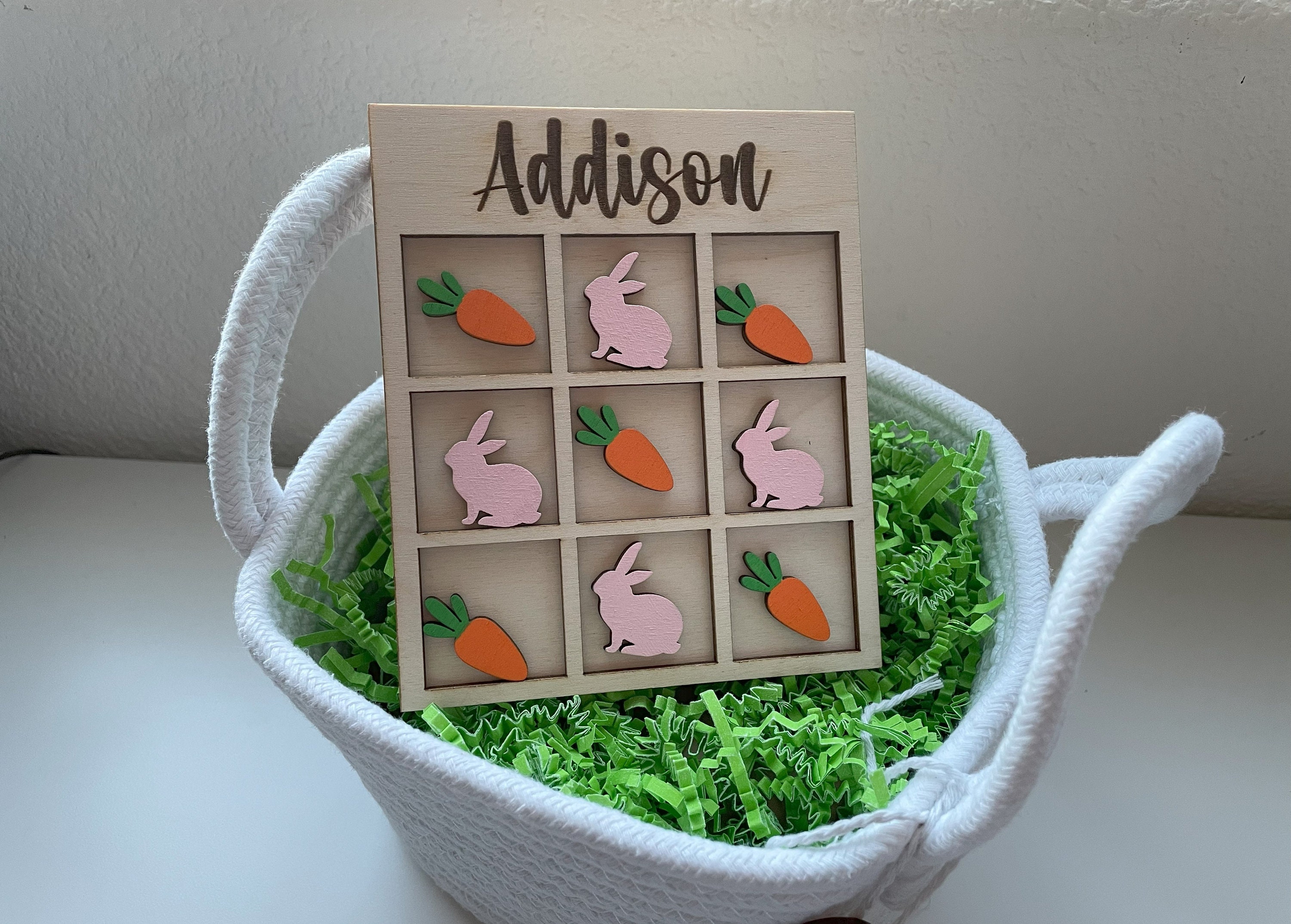 Personalized Wooden Tic Tac Toe Game, Custom Tic Tac Toe Board, Easter ...