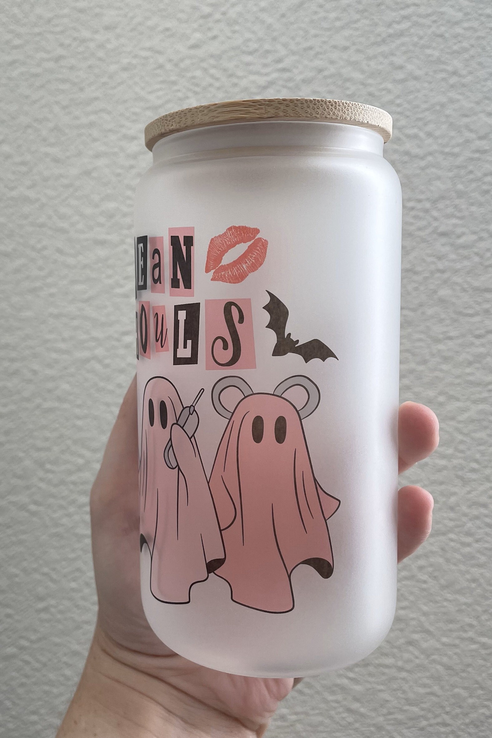Mean Ghouls, Horror Movie Glass Can Tumbler, Halloween, Iced Coffee Cup ...