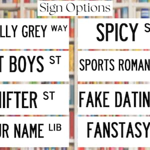 Library Sign, Bookshelf Sign, Book Sign, Street Sign, Gift for Book ...