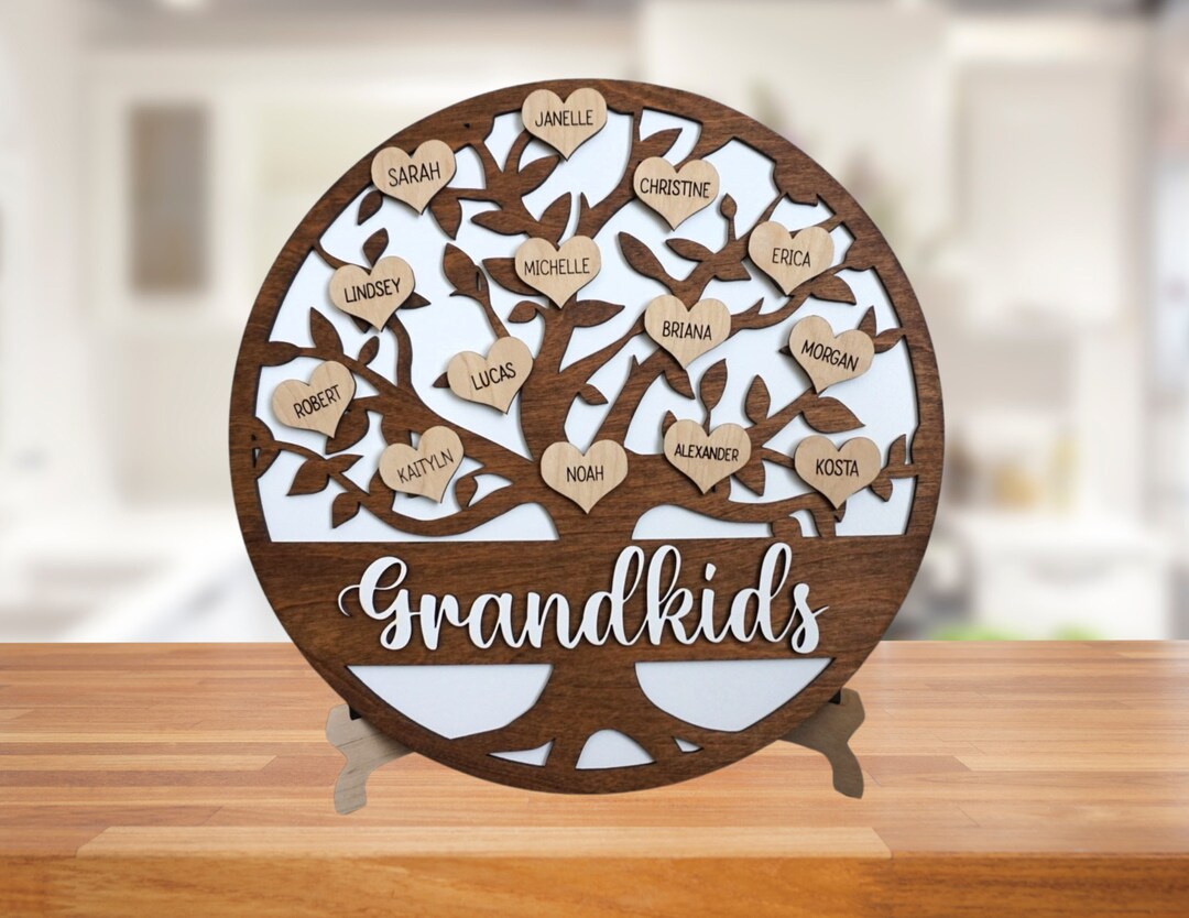 Personalized Family Tree With Custom Names of Grandkids and Kids and ...