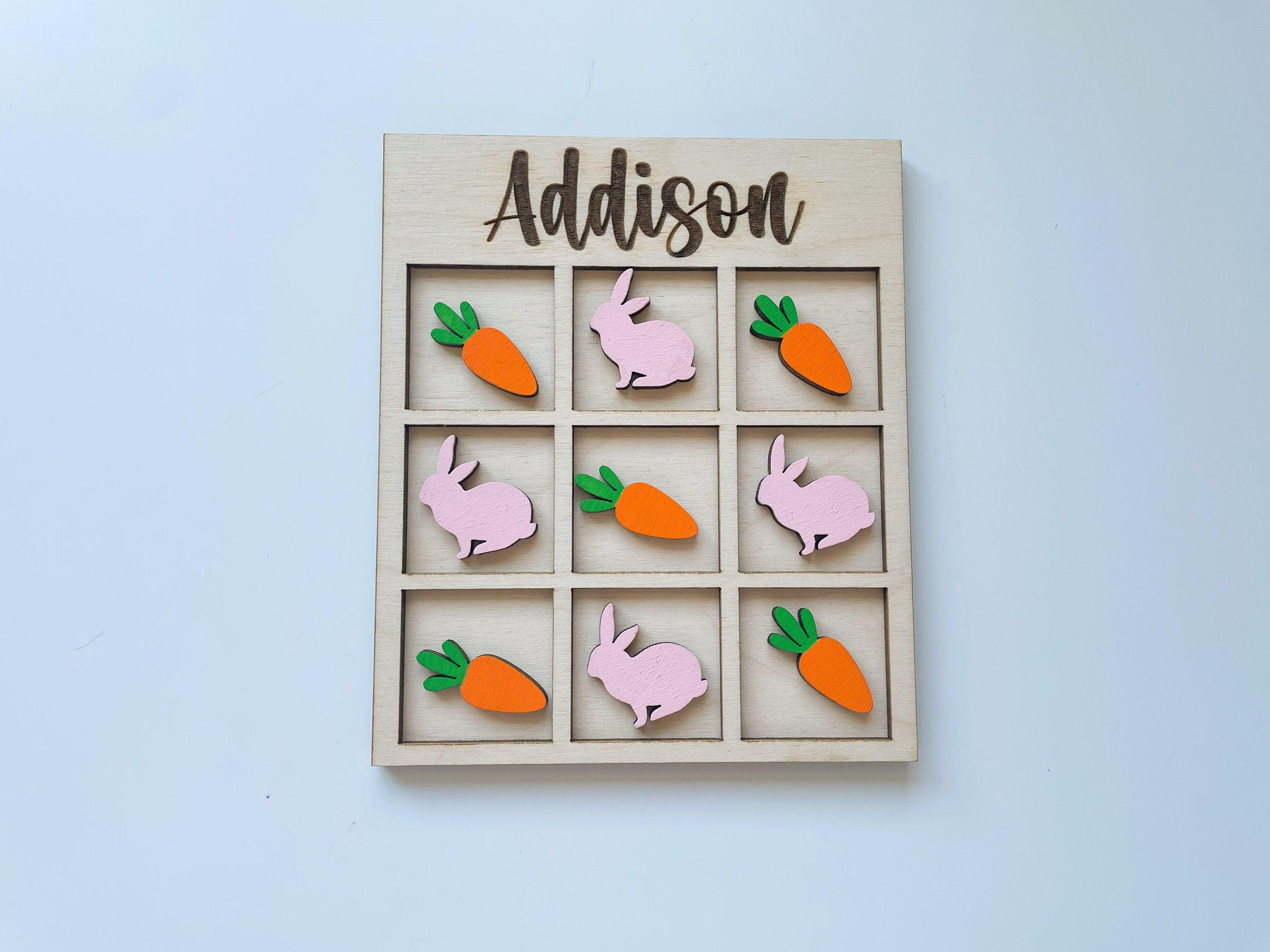 Personalized Wooden Tic Tac Toe Game, Custom Tic Tac Toe Board, Easter ...