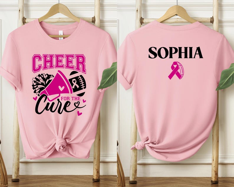Cheer for the Cure Breast Cancer Football Shirt: Personalized ...