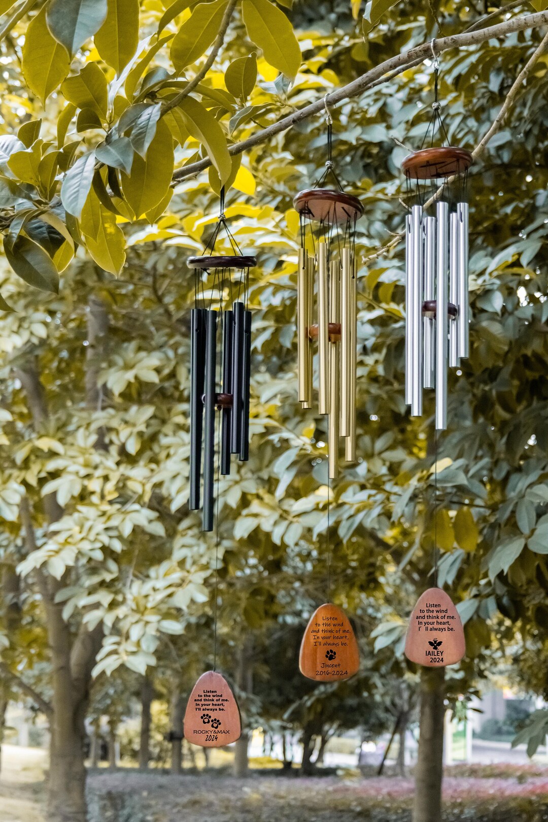 Personalized Listen to the Wind Memorial Chime Personalized Memorial ...