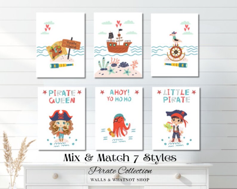 Pirate Prints for Nursery / Nursery Wall Art Girl / Nursery Wall Art ...