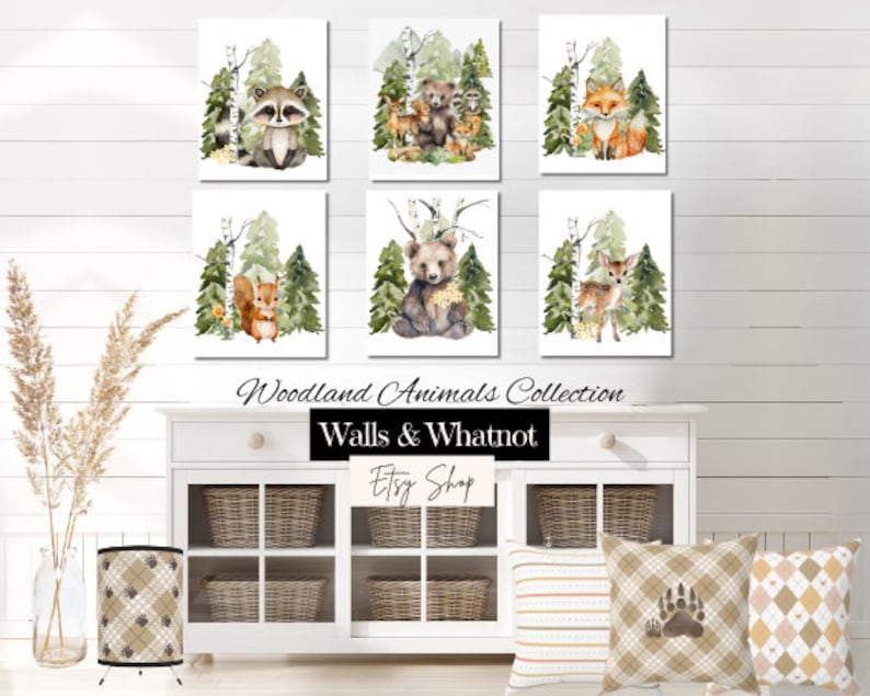 Woodland Wall Art / Woodland Animal Prints / Cute Fox Art / Woodland ...
