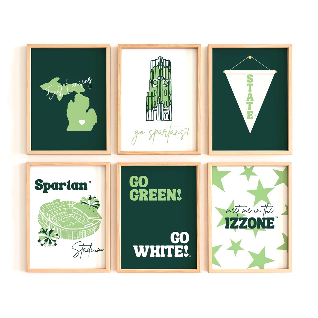 Michigan State Dorm Decor Poster Set: Preppy Wall Art (digital Download ...