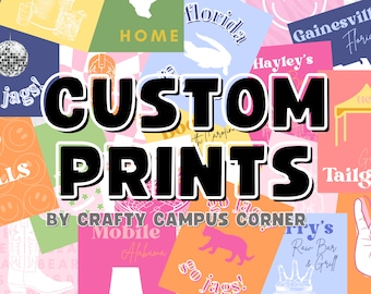Custom College Digital Prints Set of 6 - Etsy