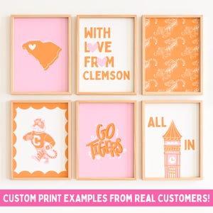 6 Custom College Prints for Digital Download | Cute Custom College ...