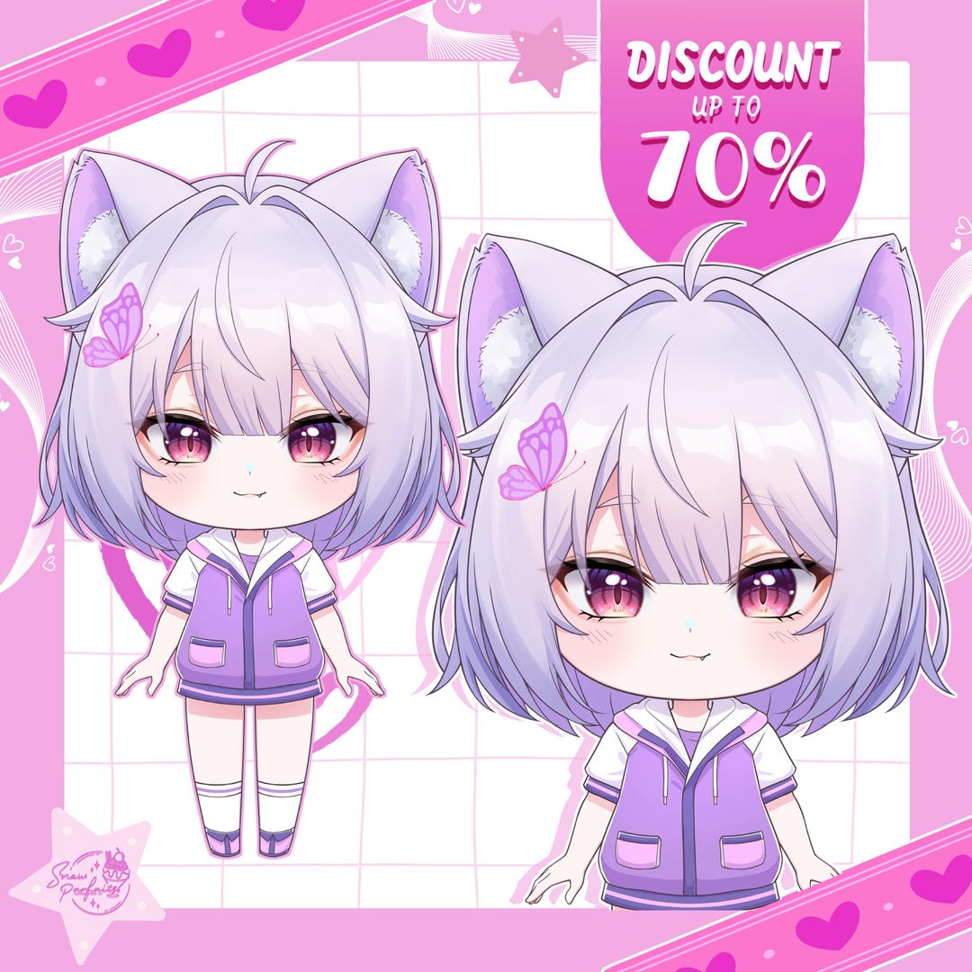 Custom LIVE2D Vtuber Model, Chibi Vtuber Commission, Vtuber Design ...