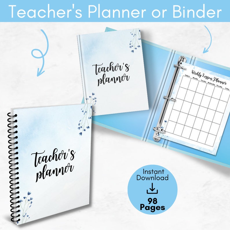 Teacher's Blue Printable School Year Planner - Etsy