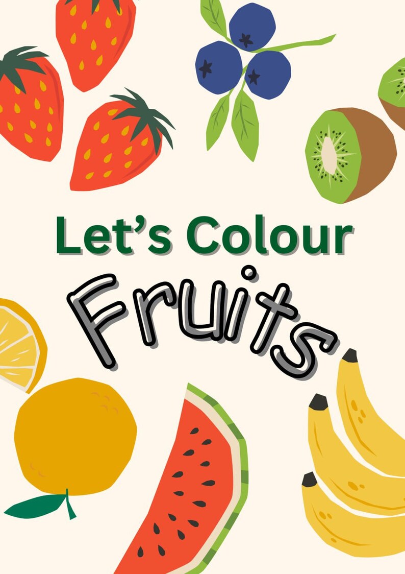 Fruitful Colors: Printable Fruit Coloring Pages Kids Adults Teachers ...