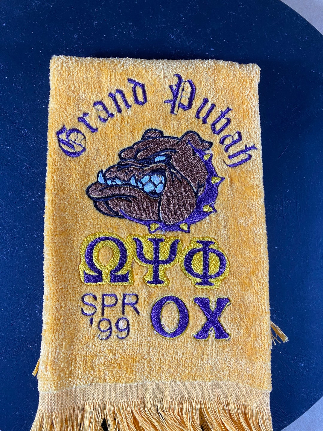 Omega Psi Phi PERSONALIZED Paraphernalia Accessory Hop Towel, Gold Q ...