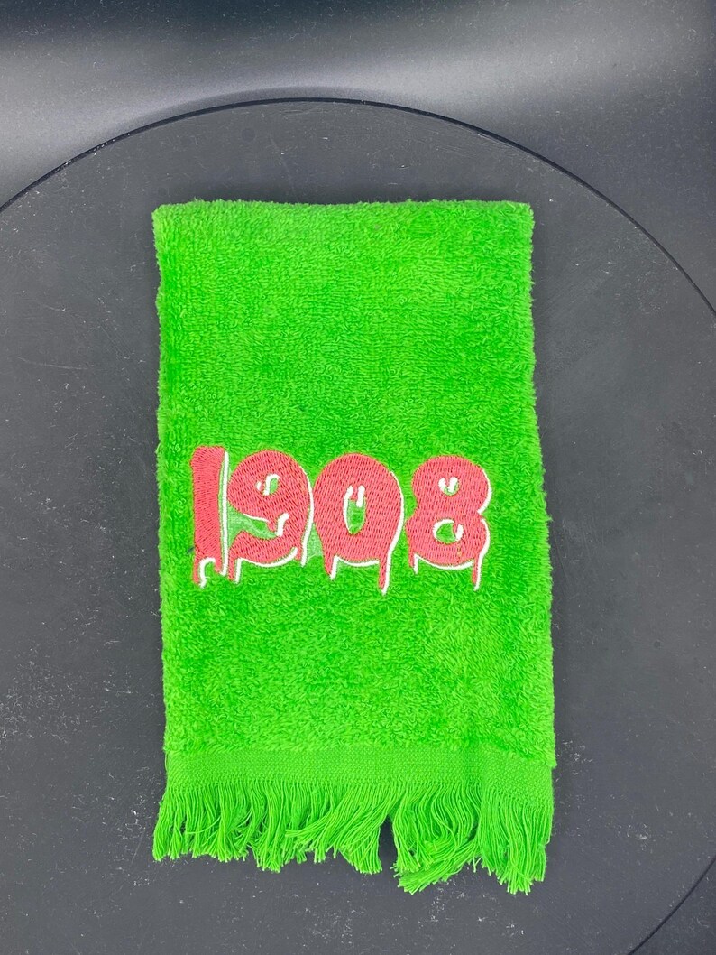 AKA Embroidered Stroll Towel: Alpha Kappa Alpha Pink and Green - Etsy