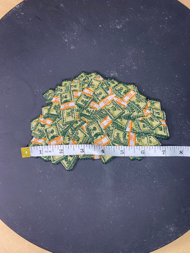 Pile of Money Realistic Stacks of Cash Iron-on Patch Money Bands Patch ...