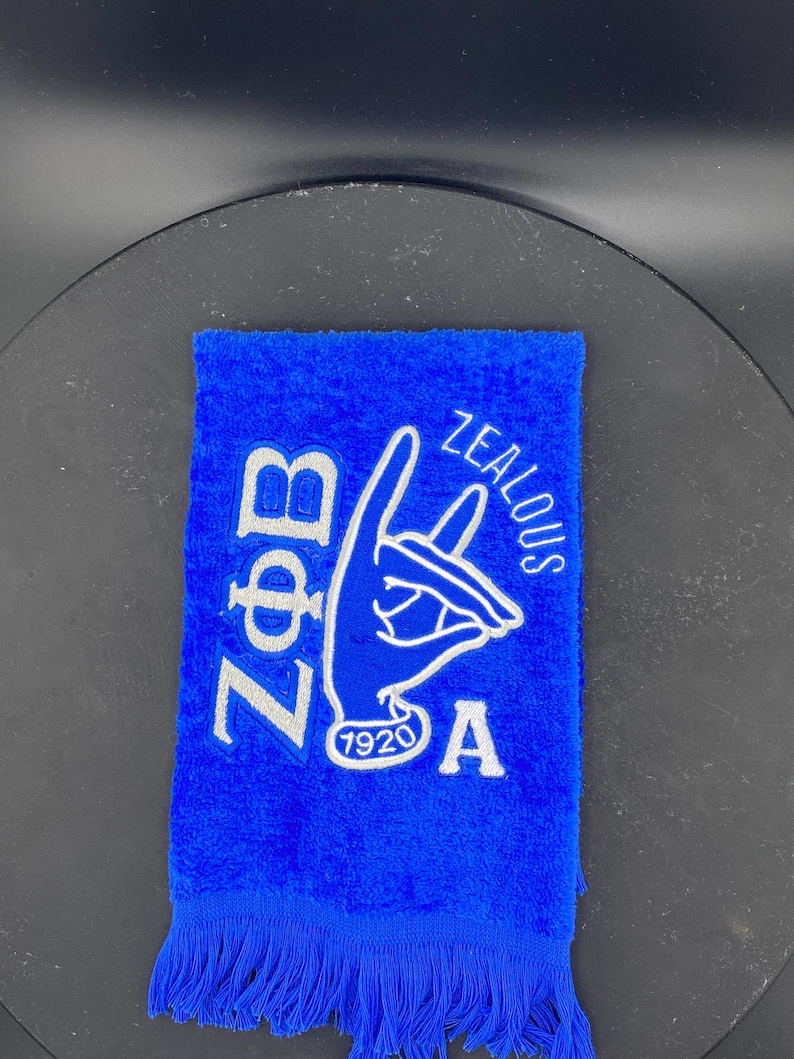 Zeta Phi Beta Kitty Hand PERSONALIZED Embroidered Stroll Towel - Etsy