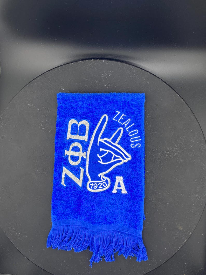 Zeta Phi Beta Kitty Hand PERSONALIZED Embroidered Stroll Towel - Etsy