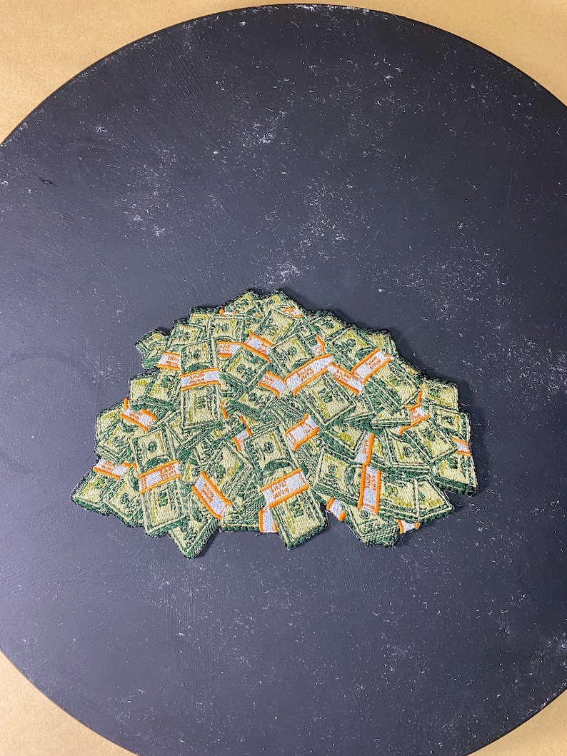 Pile of Money Realistic Stacks of Cash Iron-on Patch Money Bands Patch ...