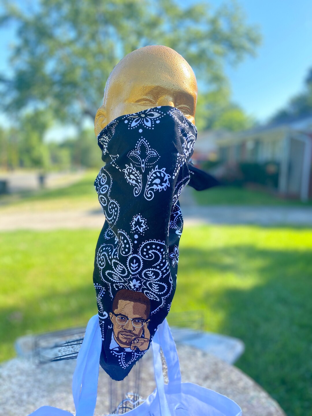 Malcolm X Embroidered 27-inch Bandana - Etsy