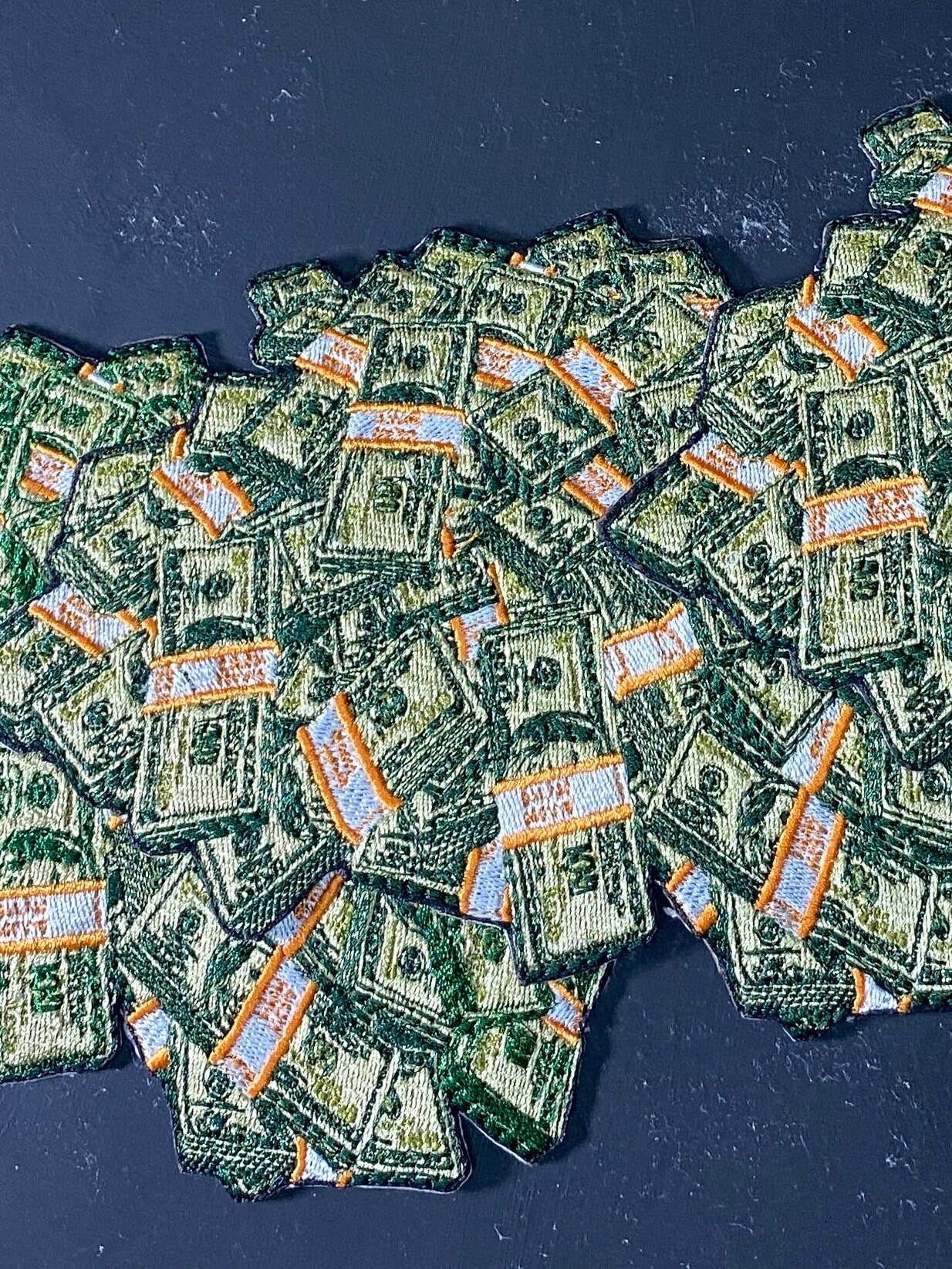 Pile of Money Realistic Stacks of Cash Iron-on Patch Money Bands Patch ...