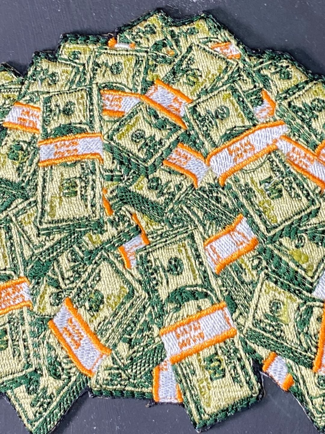 Pile of Money Realistic Stacks of Cash Iron-on Patch | Money Bands ...
