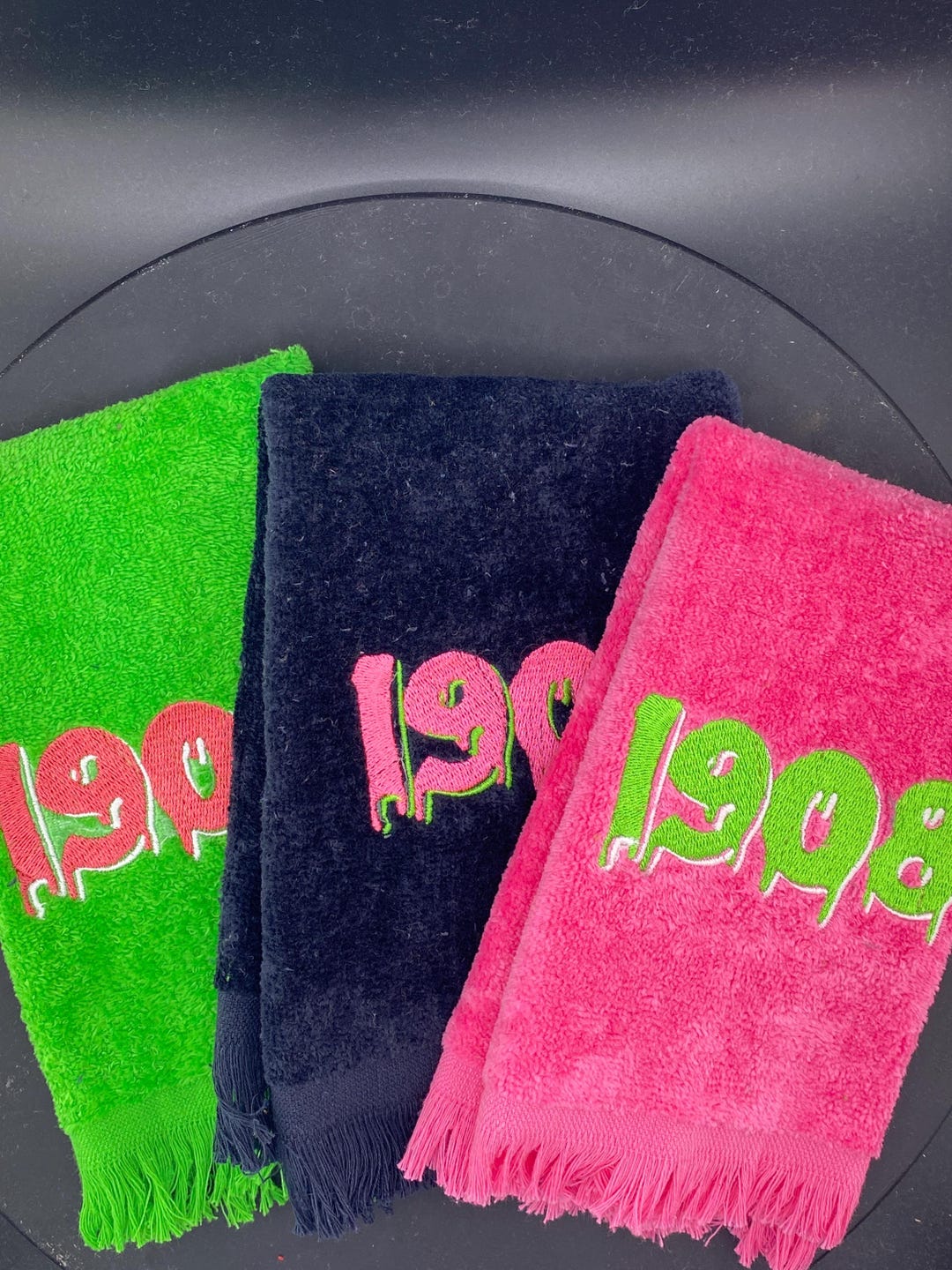AKA Embroidered Stroll Towel: Alpha Kappa Alpha Pink and Green - Etsy