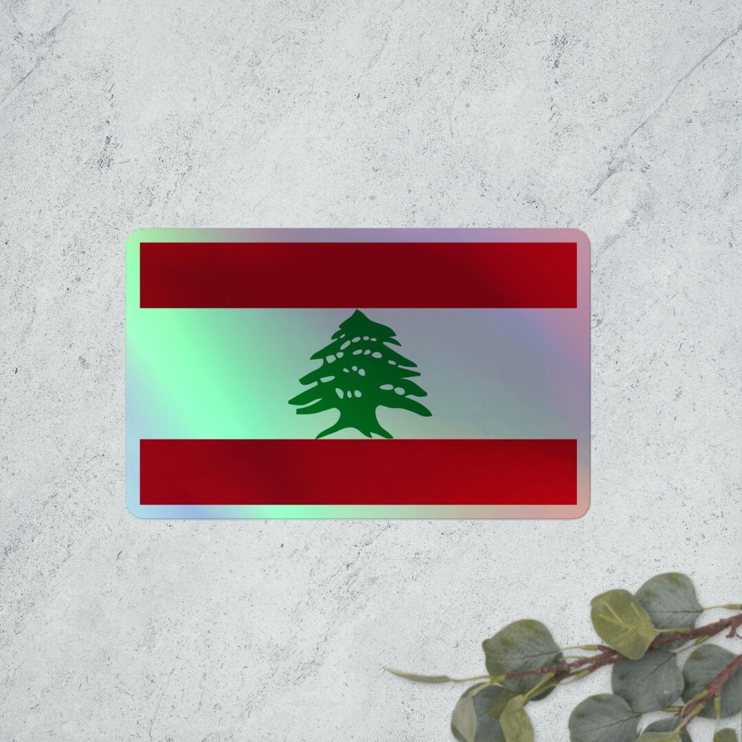 Lebanese Flag Holographic Sticker Lebanese Flag Lebanon Flag Stickers ...