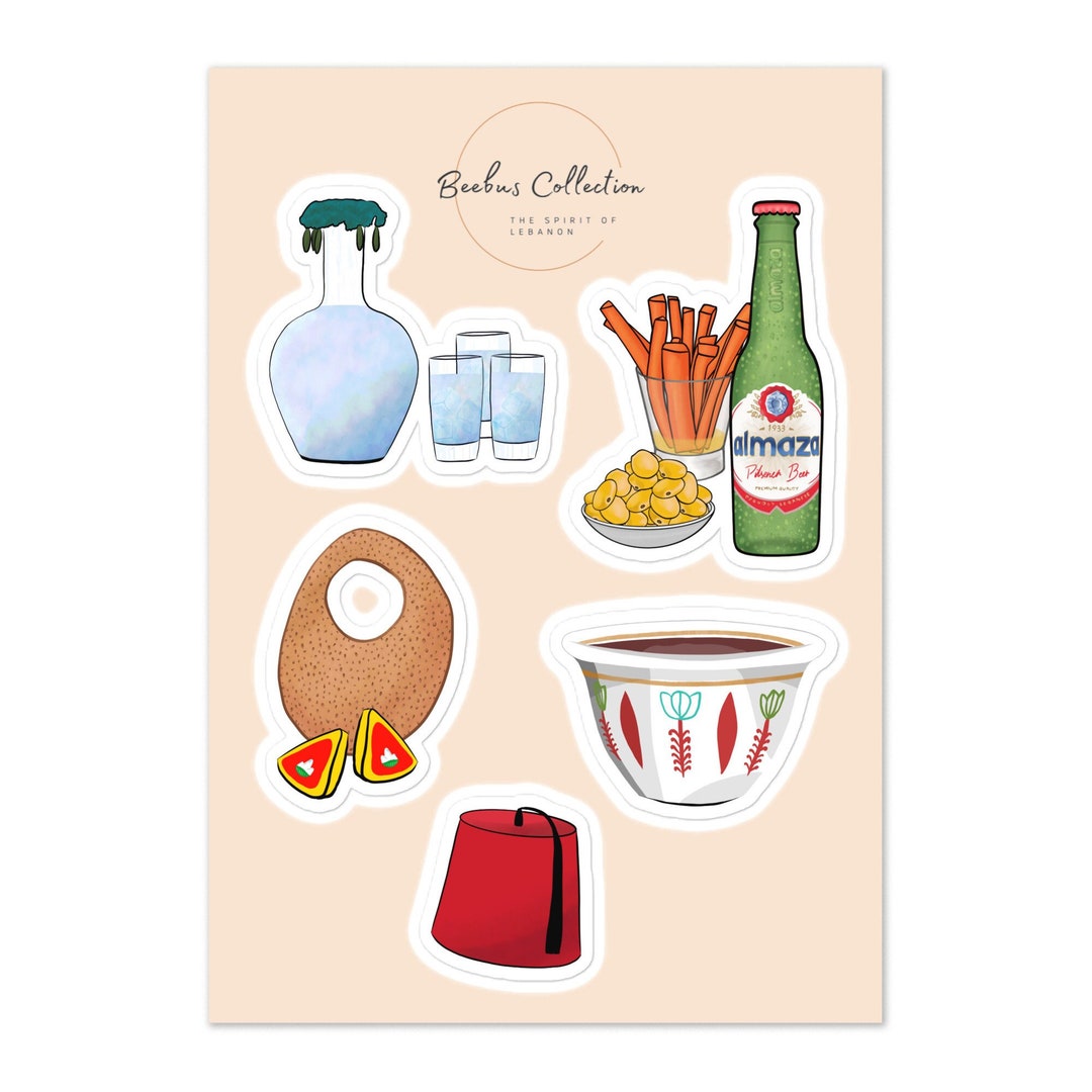 Lebanon Themed Sticker Sheet, Lebanese Sticker Pack, Lebanon Stickers ...