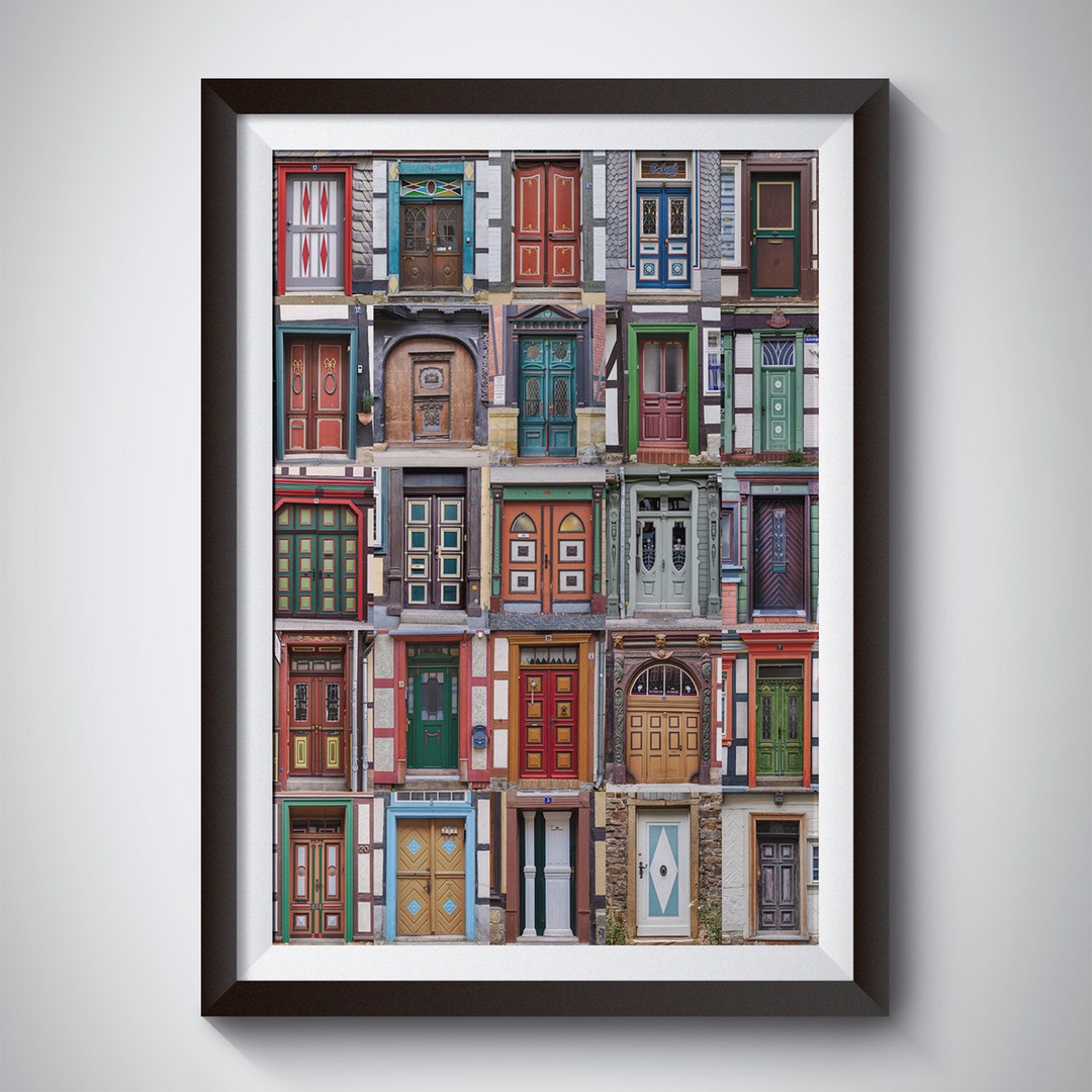 Beautiful Collage of Colorful Old Wooden Doors, Digital File, Deco ...