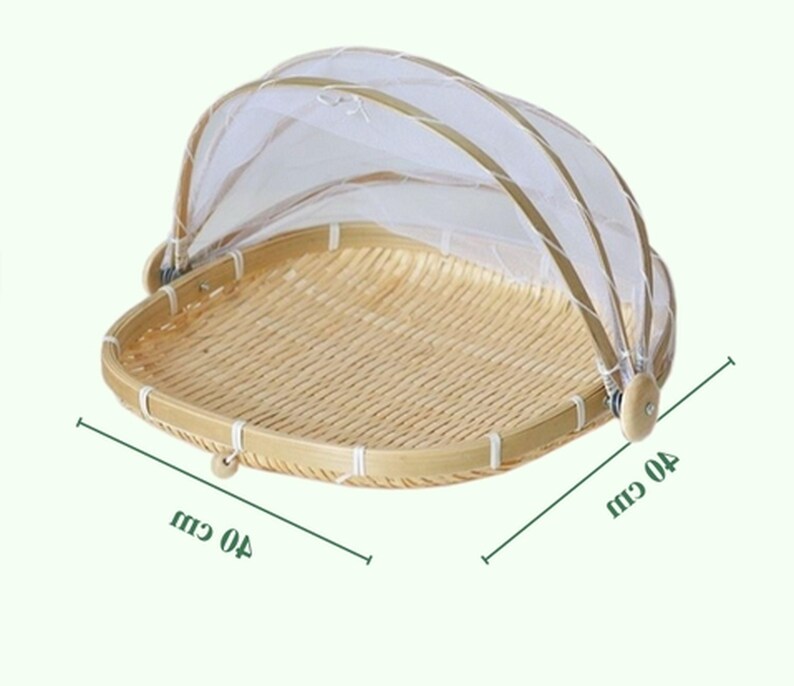 Bamboo Square Tabletop Cage / Foldable Tabletop Pot Bamboo Food Storage ...