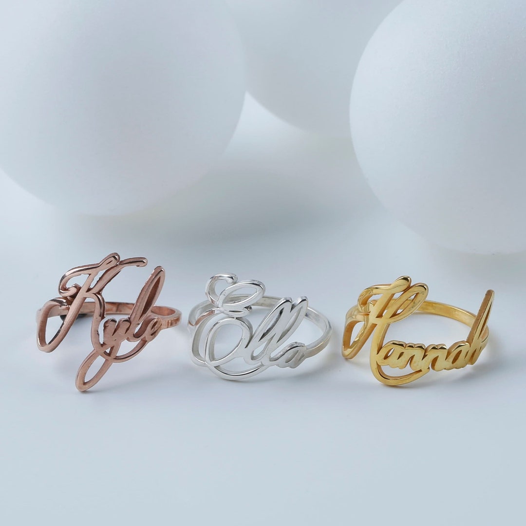 Personalized Name Ring Sterling Silver Children's Name Ring Custom Gift ...