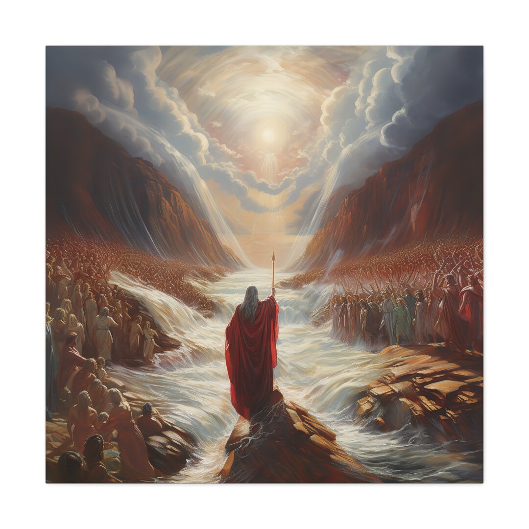 Digital, Moses Parting Red Sea Art, Religious Art, Christian Wall Art ...