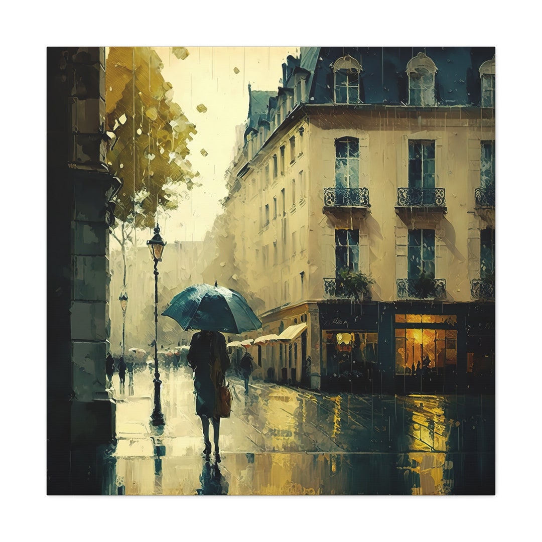 Rainy Day France Canvas Art, European Inspired Wall Art, Cozy Home ...